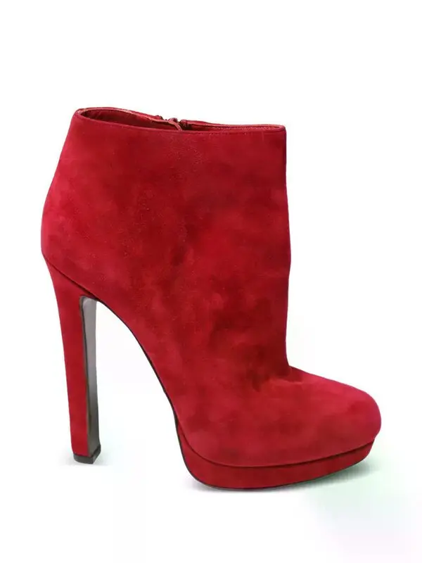 Alexander McQueen Suede Platform Ankle Boots