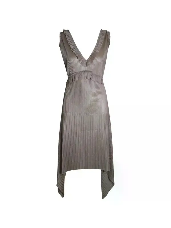 Givenchy Deep V-neck Plissé Dress