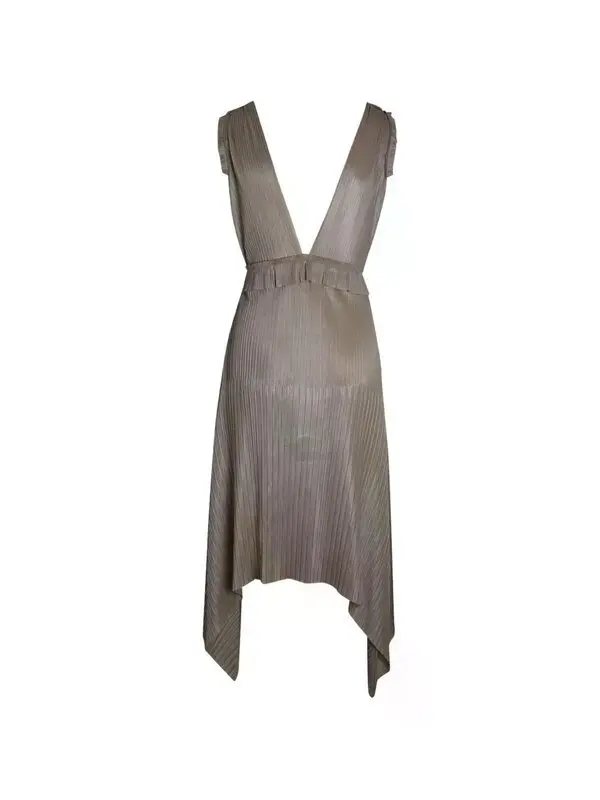 Givenchy Deep V-neck Plissé Dress