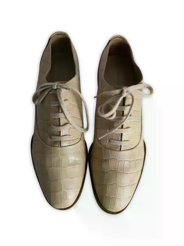 ALEXANDER WANG Ingrid Croc-embossed Oxford Shoes