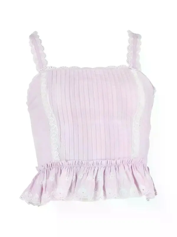LoveShackFancy Pleated Bustier Top