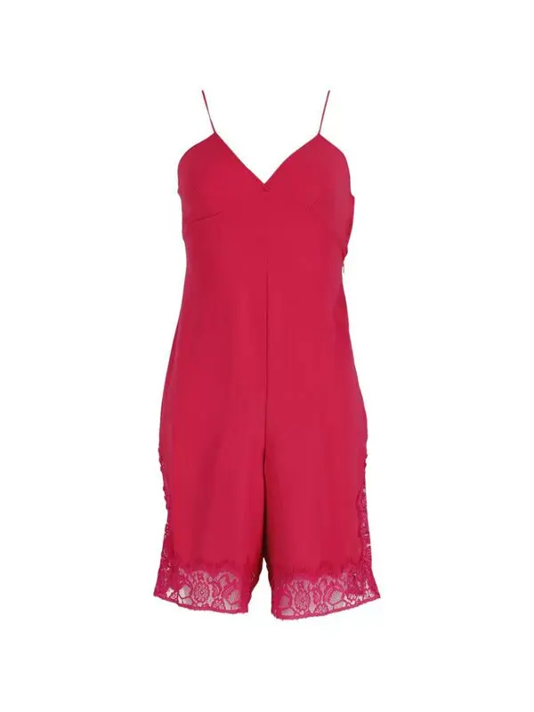 Maje V-neck Playsuit With Lace Detail - Pink