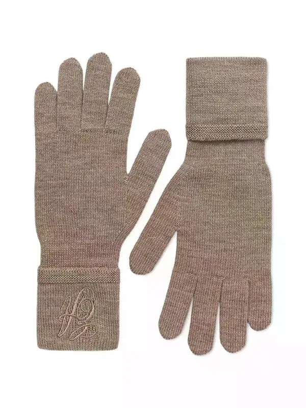 Emporio Armani Embroidered Gloves - Neutrals