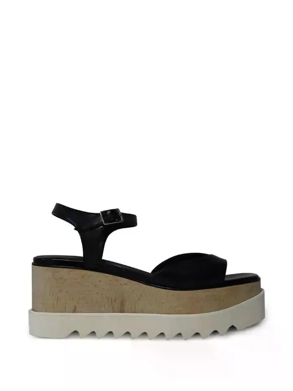 Stella McCartney Elyse Wedge Sandals - Black