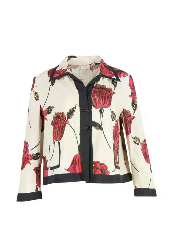 Dries Van Noten Floral Print Button Jacket - Neutrals