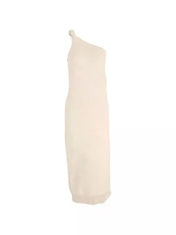 Jacquemus La Robe Maille Noeud Midi Dress - Neutrals