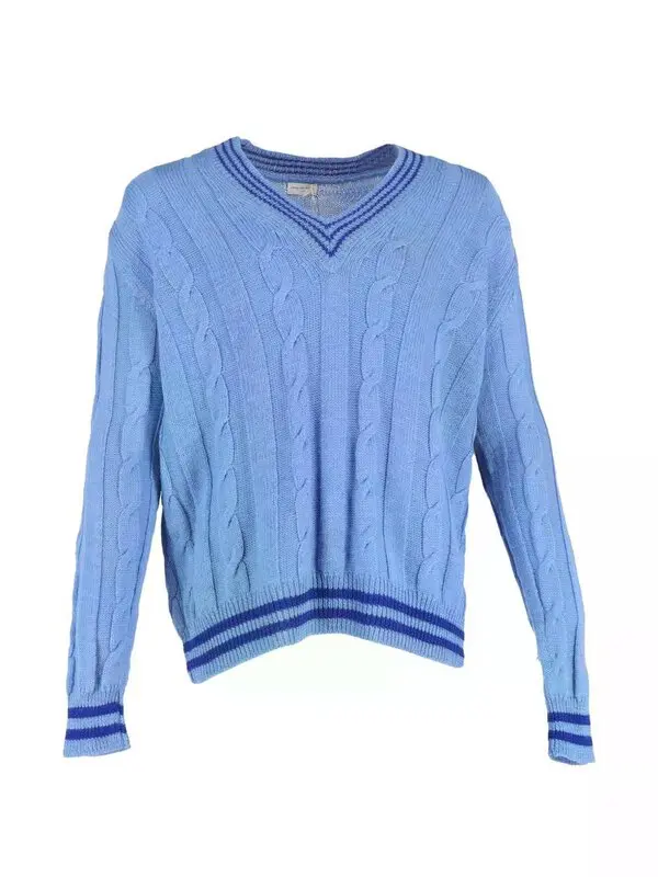 Dries Van Noten Cable-knit V-neck Sweater