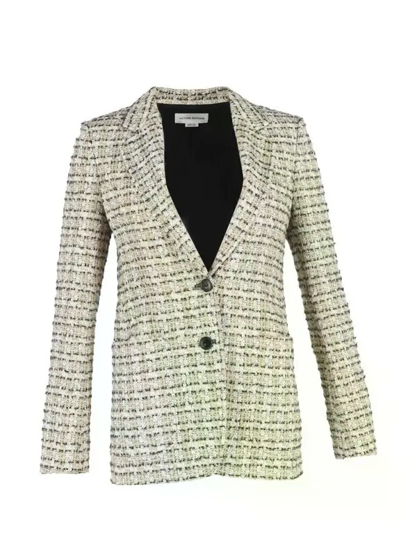 Victoria Beckham Single-breasted Cotton Tweed Blazer
