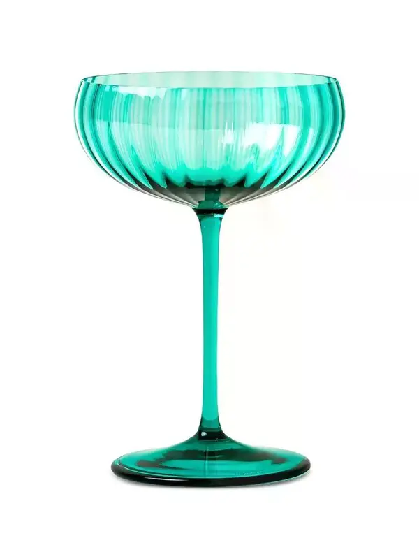 VENINI Ribbed-detail Champagne Flute - Green