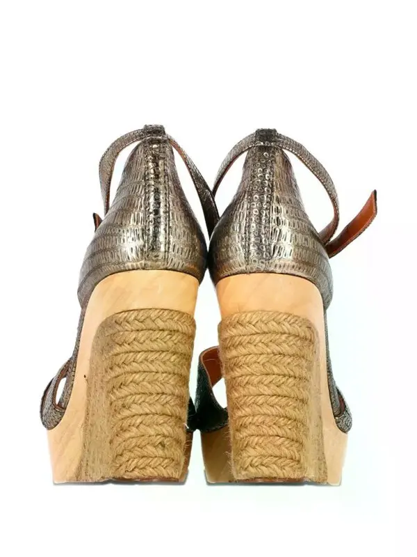 LANVIN Snakeskin-effect Slingback Espadrilles