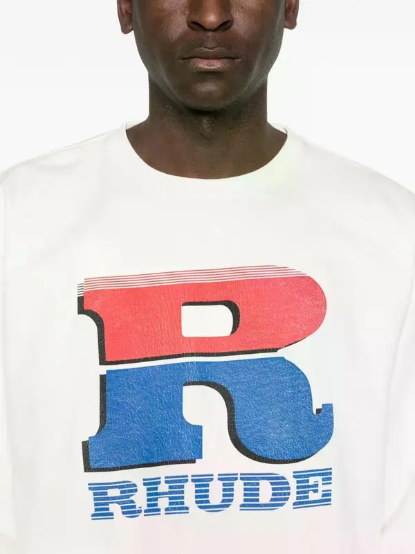 Rhude Long-sleeve Logo Sweatshirt - Neutrals