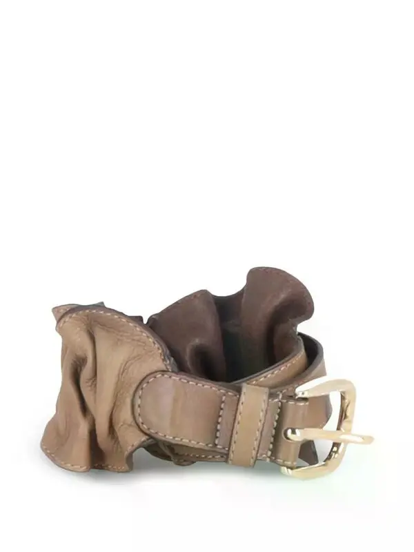 Sandro Ruffled Leather Belt