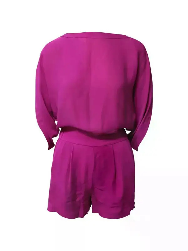 Diane Von Furstenberg Crew-neck Silk Romper - Purple