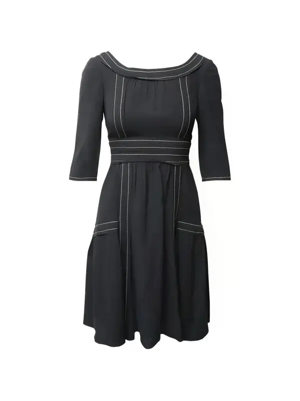 Prada Contrast-stitch Midi Dress