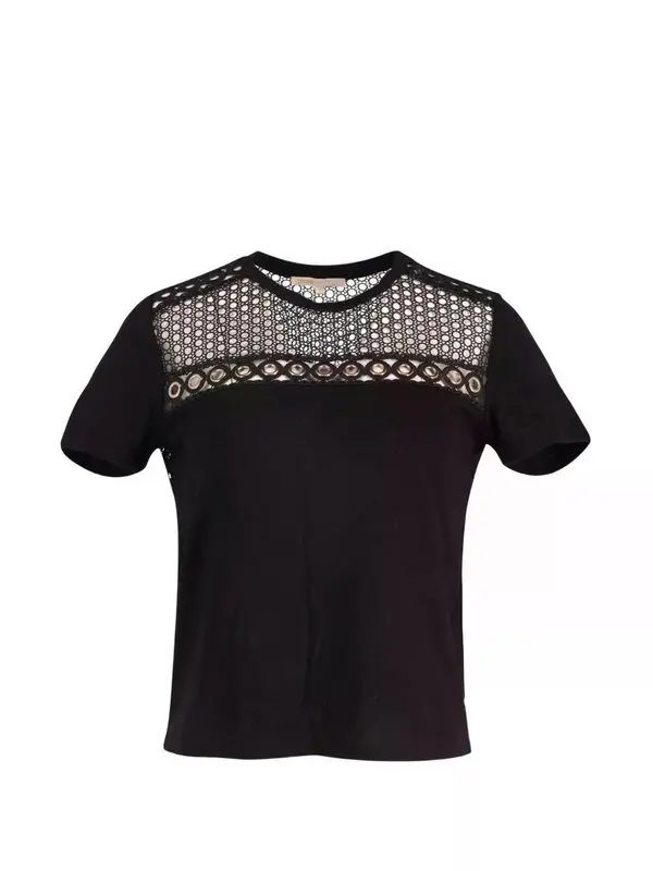 Maje Eyelet Lace Insert Top