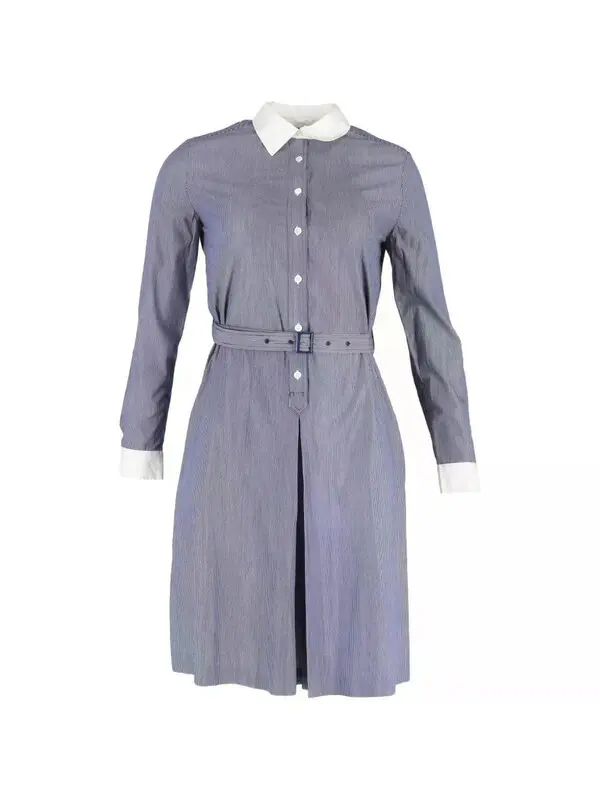 Vanessa Seward Striped Belted Shirt Dress