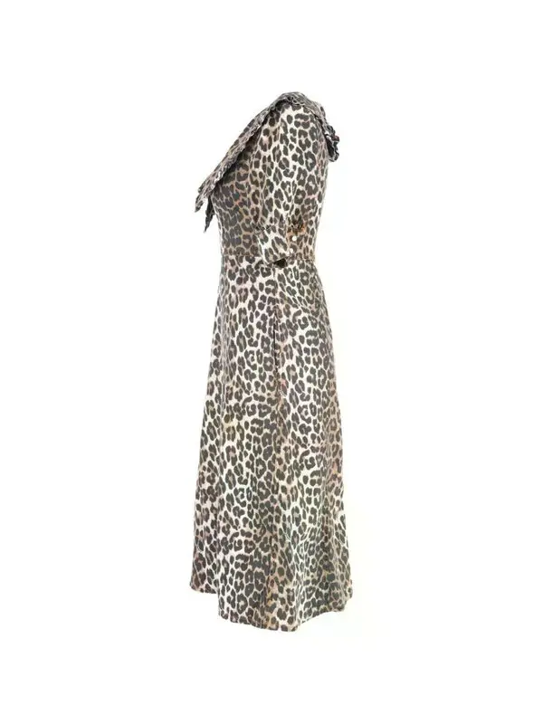 GANNI Leopard-print Midi Dress