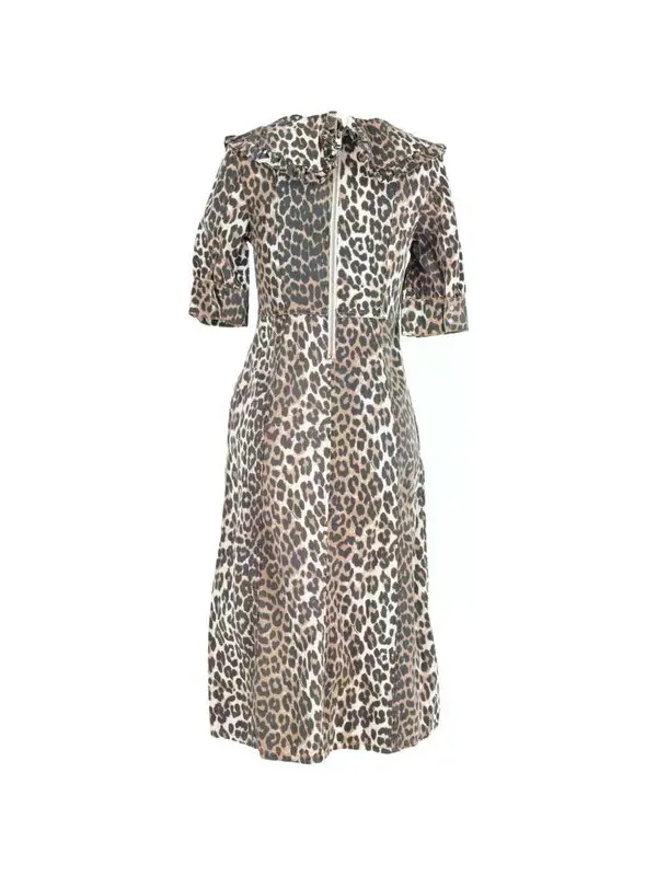GANNI Leopard-print Midi Dress