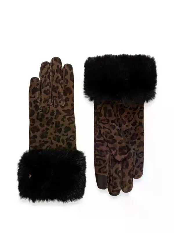 Kurt Geiger Leopard Print Gloves - Brown