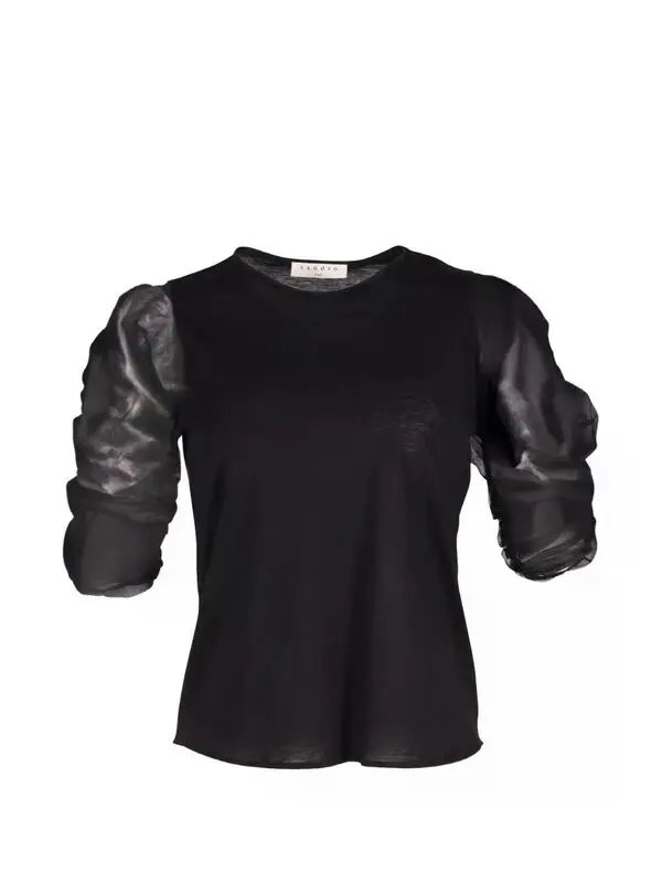 Sandro Sheer-sleeved Blouse