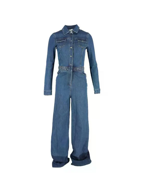 MARIO VALENTINO VINTAGE Vintage Long-sleeve Denim Jumpsuit - Blue