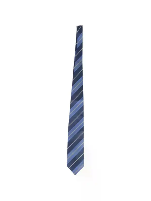 Nina Ricci Striped Silk Neck Tie - Blue
