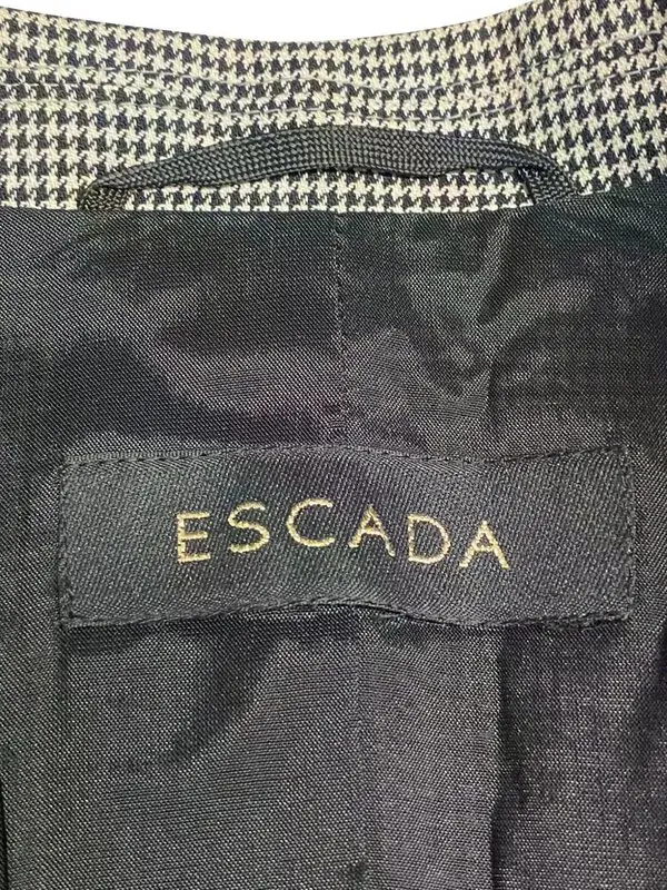 Escada Houndstooth Suit With Beaded Embellishments