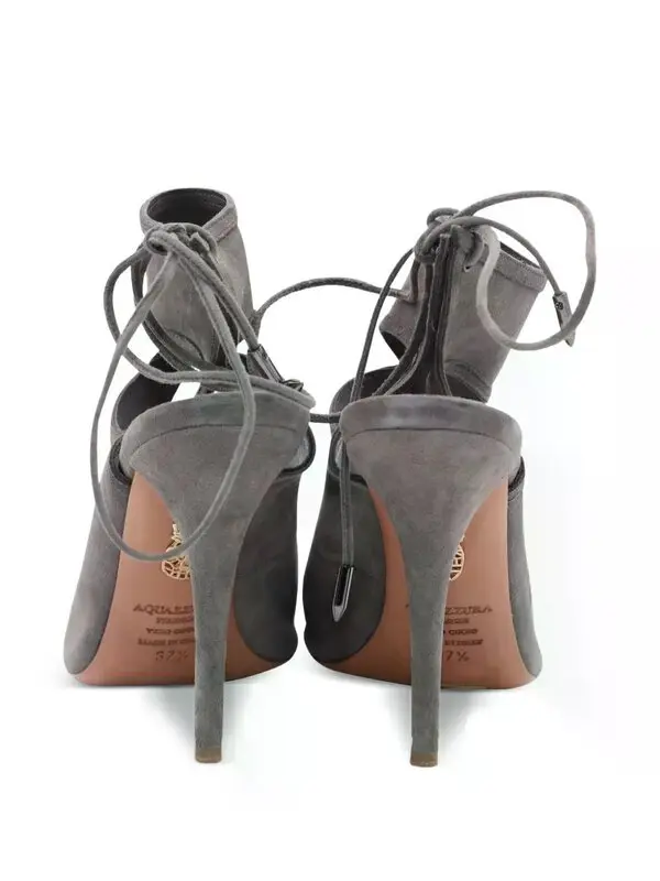 AQUAZZURA Sexy Thing Suede Sandals - Grey