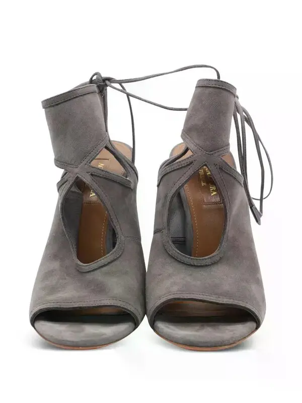 AQUAZZURA Sexy Thing Suede Sandals - Grey