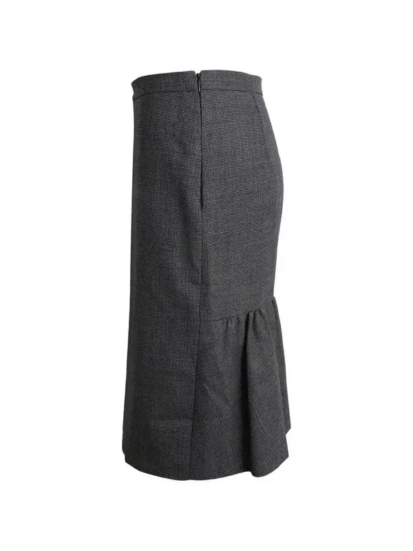 Moschino Pleated Wool Knee Length Skirt