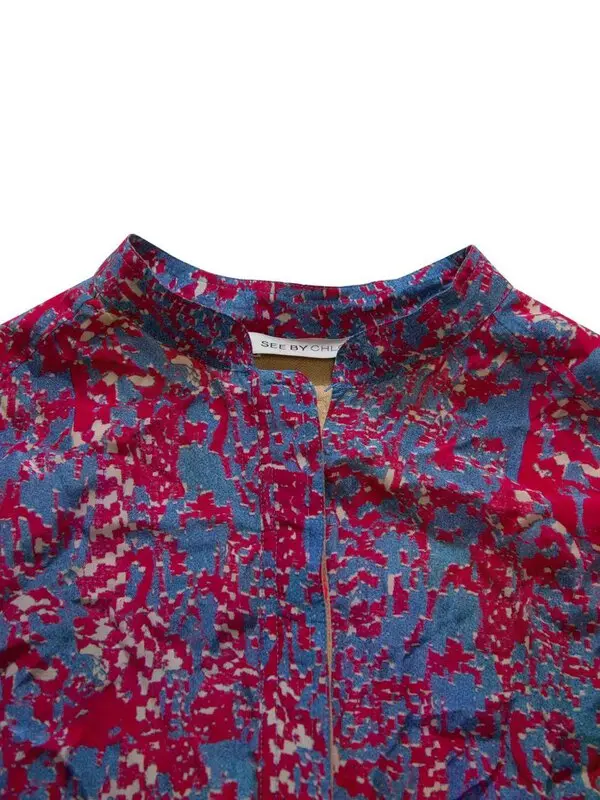 see by chloe silk shirt dress See By Chloe Printed Silk Front Tie Detail Sleeveless Dress M See by Chloe