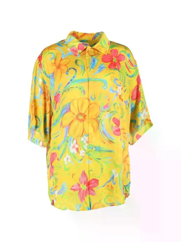 Balenciaga Floral-printed Silk Shirt