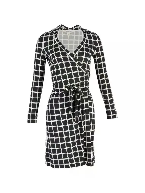 Diane Von Furstenberg Checkered Wrap Mini Dress