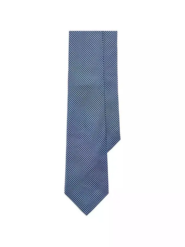 Ralph Lauren Purple Label Patterned Silk Neck Tie - Blue