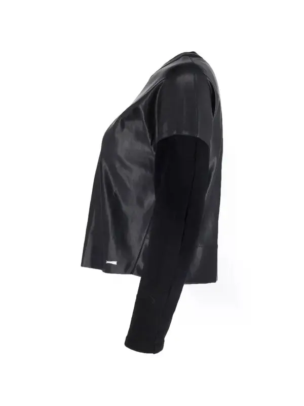 Dsquared2 Faux-leather Long-sleeve Top