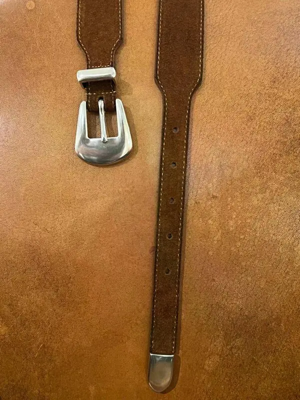 FORTELA Phoenix Suede Buckle Belt - Brown