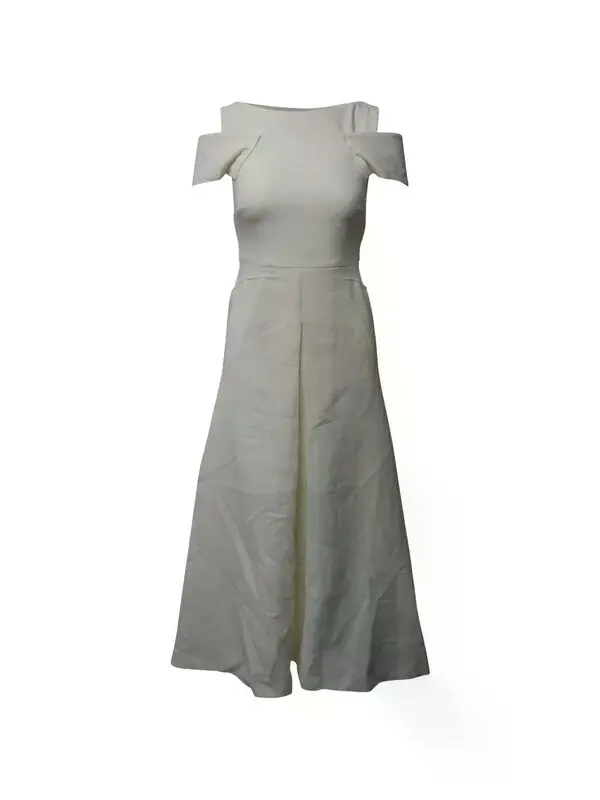 Roland Mouret Cold-shoulder Midi Dress - Neutrals