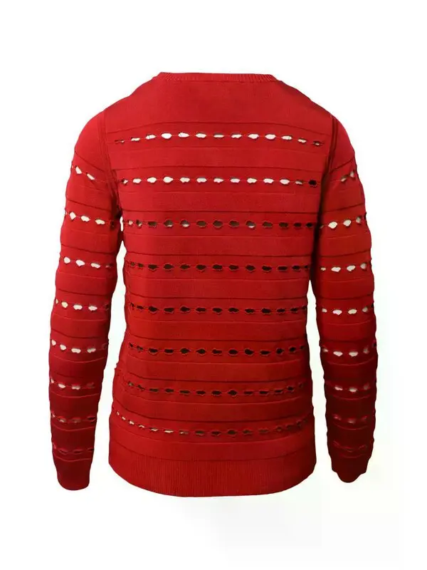 Herve Leger Cut-outs Ribbed Sweater - Red
