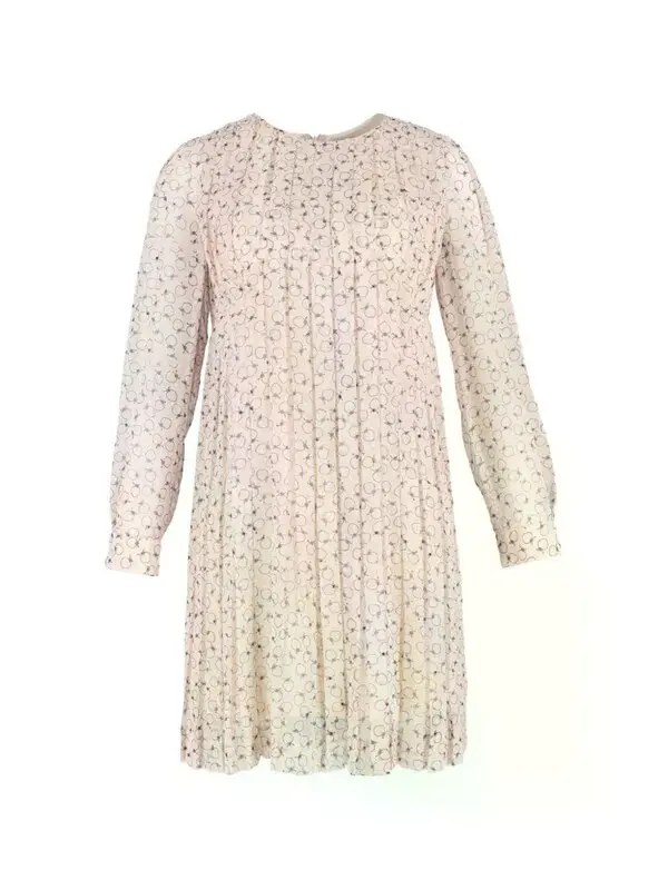 Chloé Pleated Geometric Print Knee Length Dress