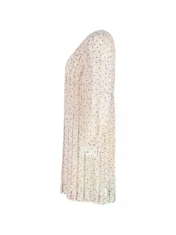 Chloé Pleated Geometric Print Knee Length Dress