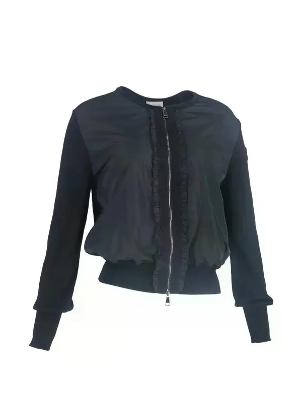 Moncler Zipped Cardigan With Ruffle Detail