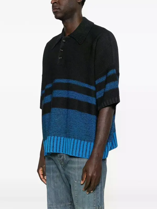 WALES BONNER Stripe Button Knit Top