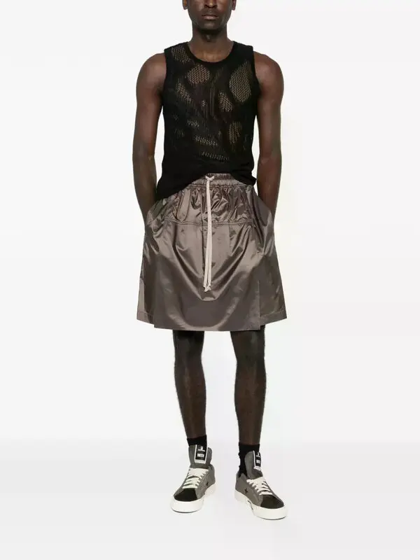 MONCLER + RICK OWENS Drawstring Waist Skorts - Brown