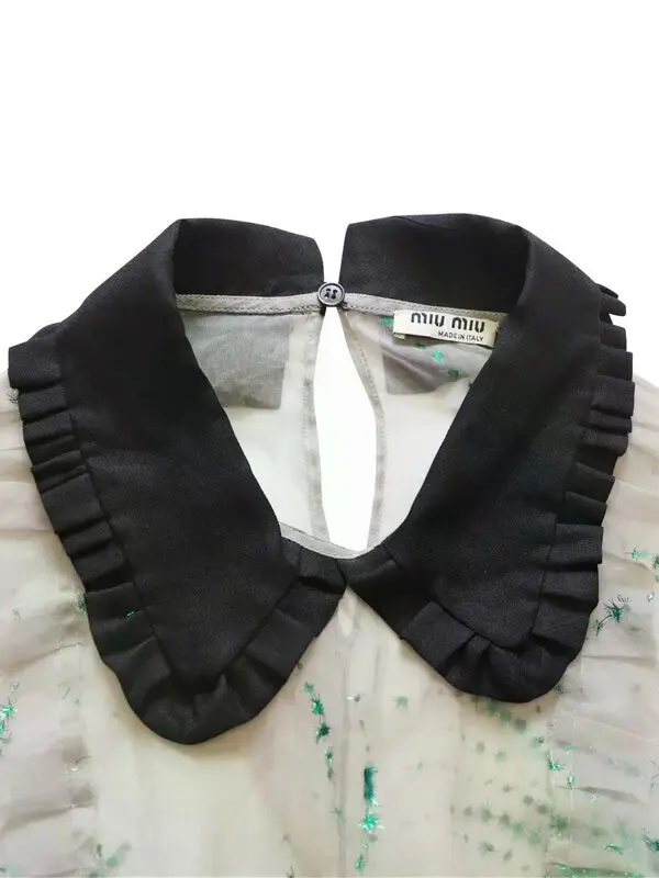 Miu Miu Embellished Ruffled Blouse