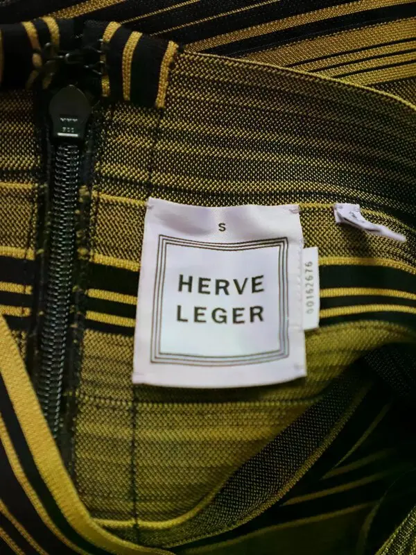 Herve Leger Stripe-pattern Midi Flared Skirt