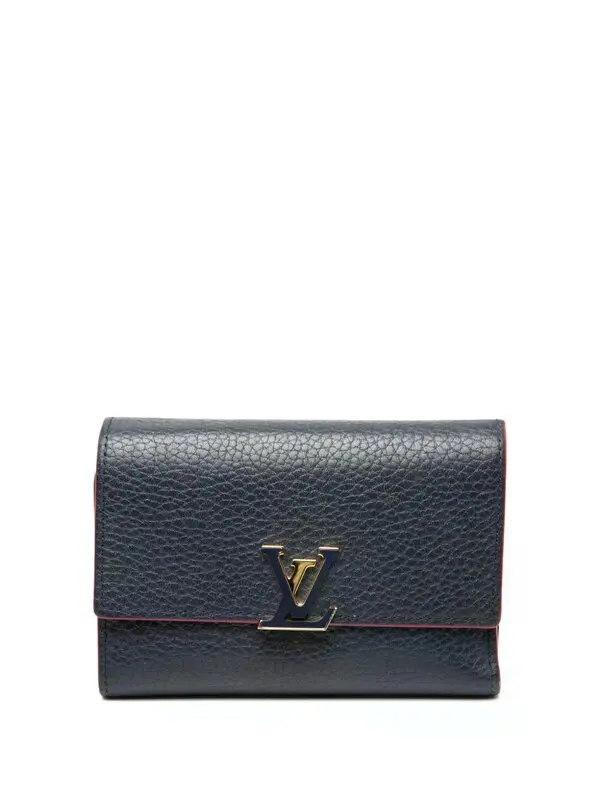 LOUIS VUITTON 2019 Taurillon Capucines Compact Wallet Small Wallets - Blue