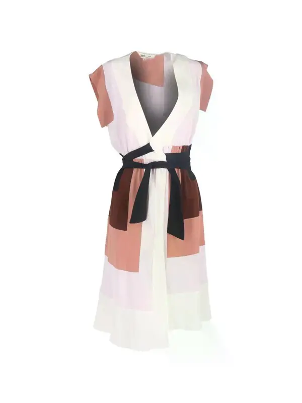 Diane Von Furstenberg Ingrid Colour-block Midi Dress - Neutrals
