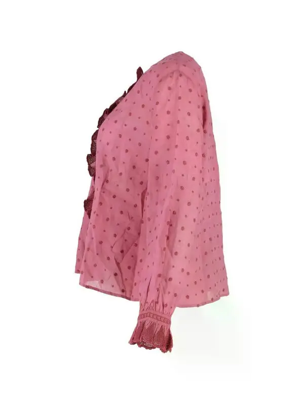 ISABEL MARANT VINTAGE Polka Dot Ruffle Blouse