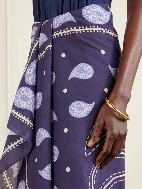 Johanna Ortiz Vibrant Horizons Printed Cotton Pareo - Blue