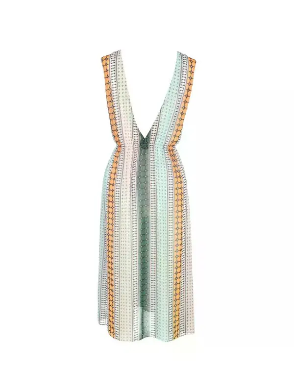 Sandro Striped V-neck Midi Dress
